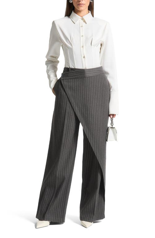 MANIÈRE DE VOIR Agnes Corset Shirt Bodysuit